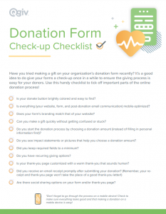 Donation Form Check-Up Checklist - Qgiv Success Center